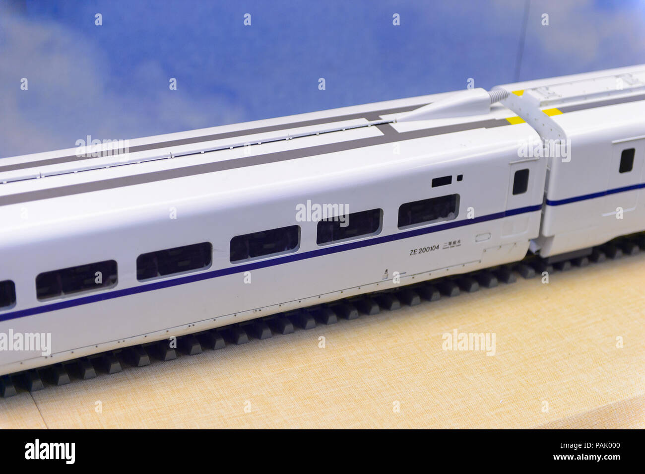 BEIJING, CHINA - APR 6, 2016: High-speed train CRH3 model at the ...