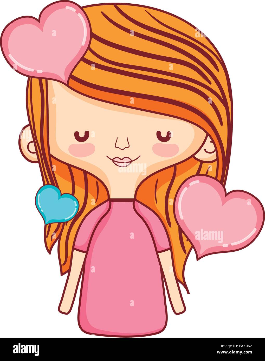 beauty woman hairstyle with hearts style Stock Vector Image & Art - Alamy