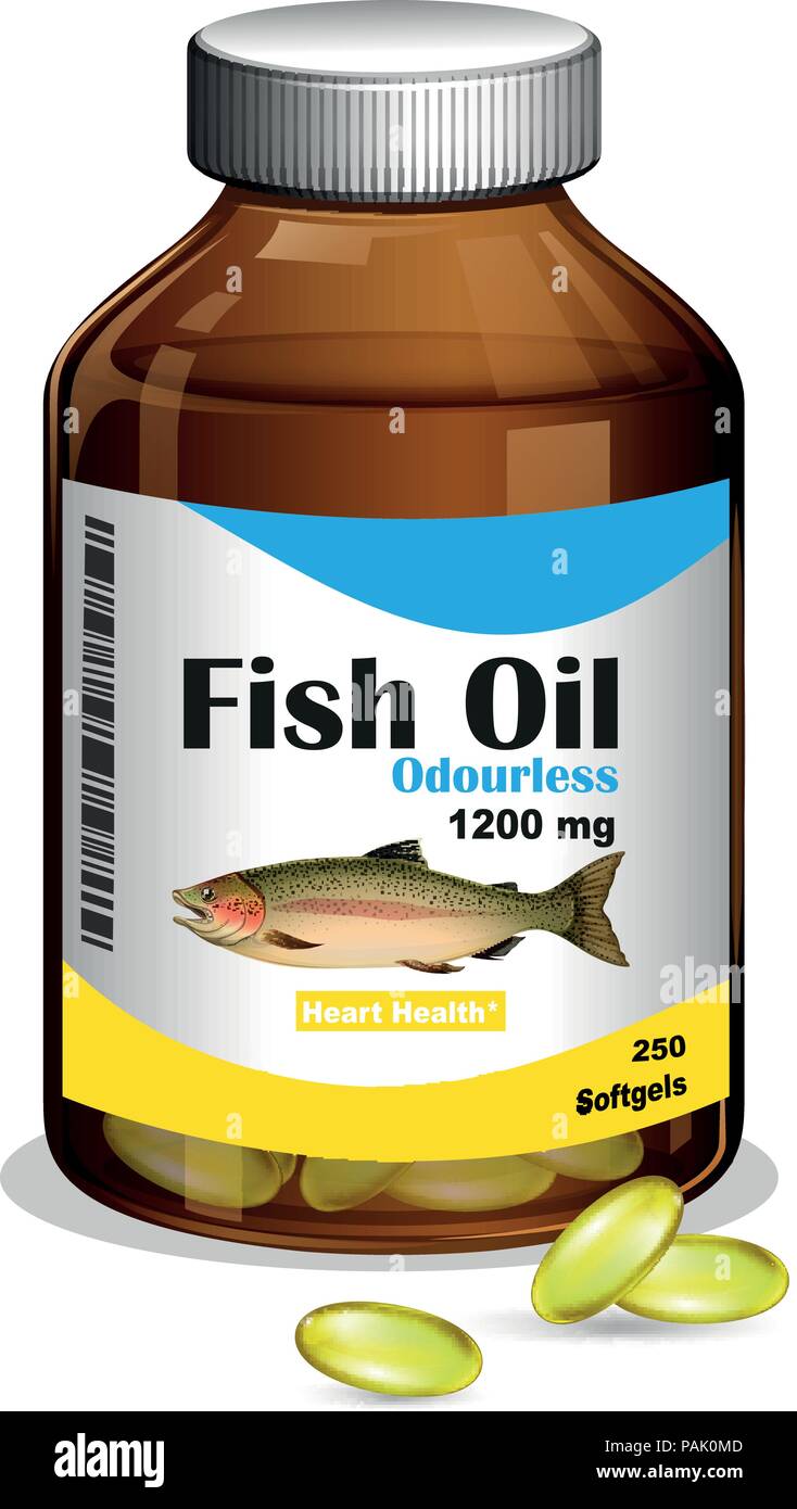 A Bottle of Fish Oil Softgels illustration Stock Vector Image & Art - Alamy