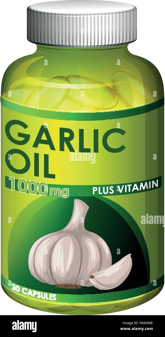 A bottle of garlic oil illustration Stock Vector Image & Art - Alamy