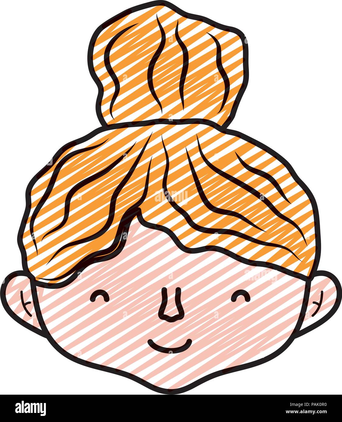 doodle cute woman head with hairstyle design Stock Vector Image & Art ...