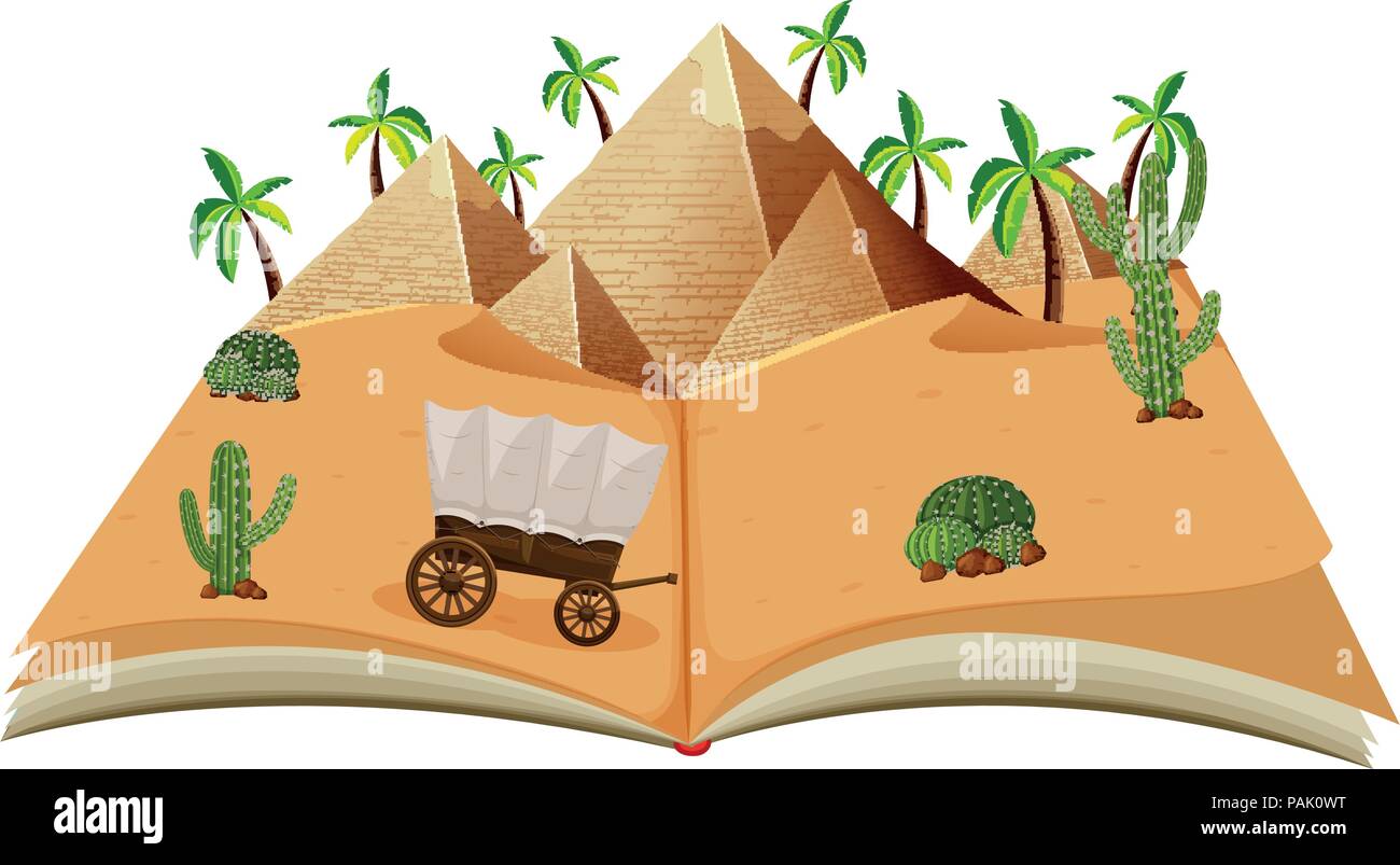 A pop up book desert scene illustration Stock Vector Image & Art - Alamy
