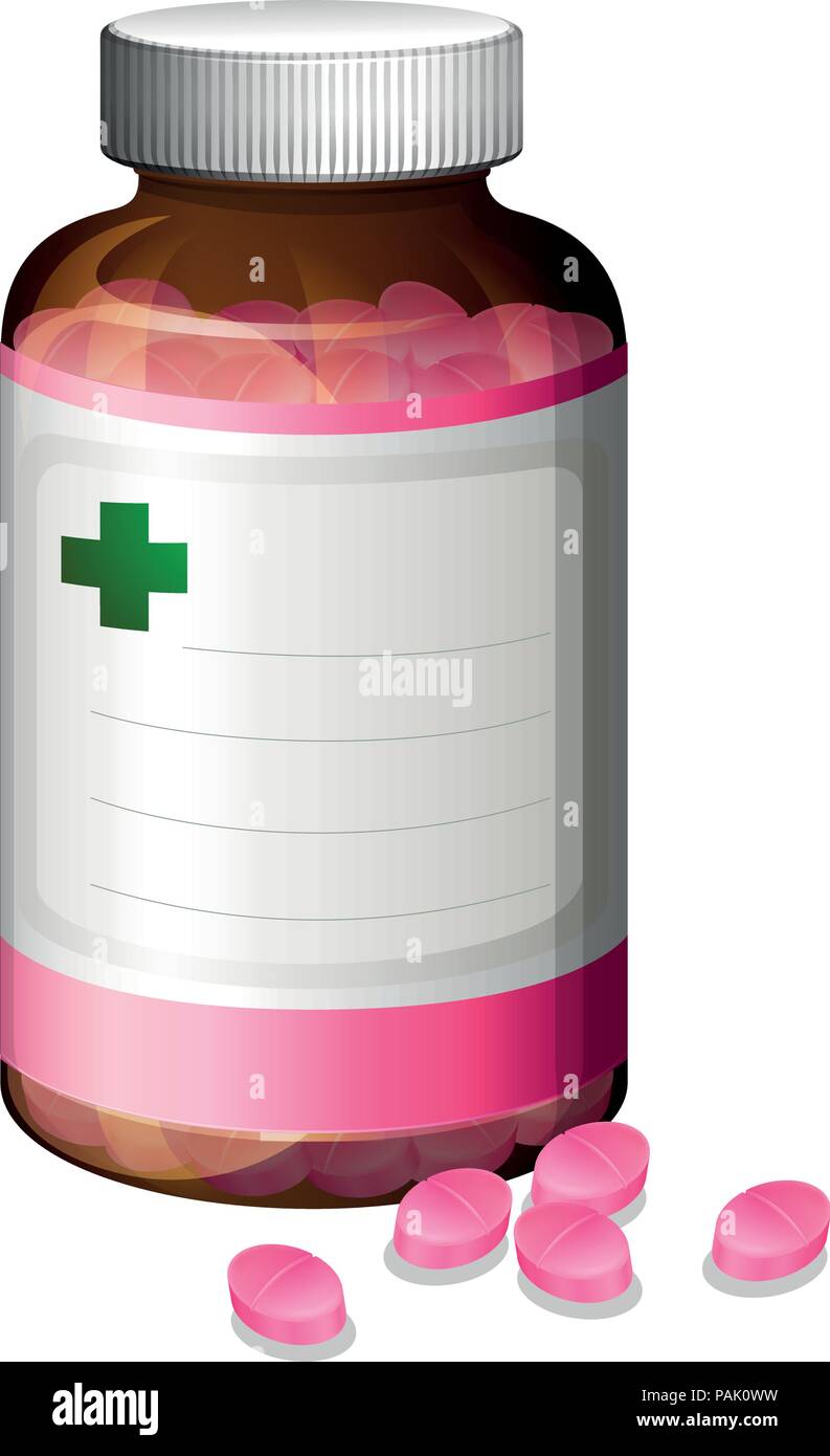 A Bottle of Pink Medicine illustration Stock Vector Image & Art - Alamy