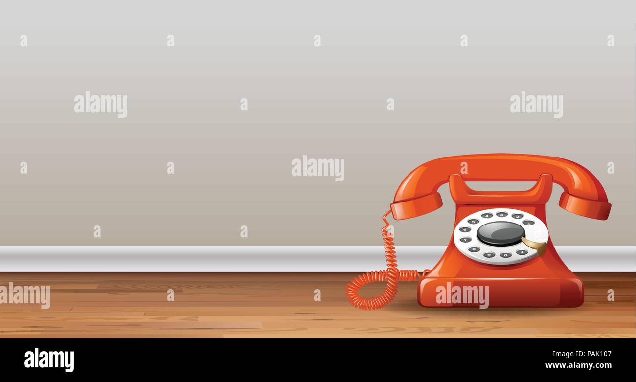 Red telephone on background illustration Stock Vector Image & Art - Alamy