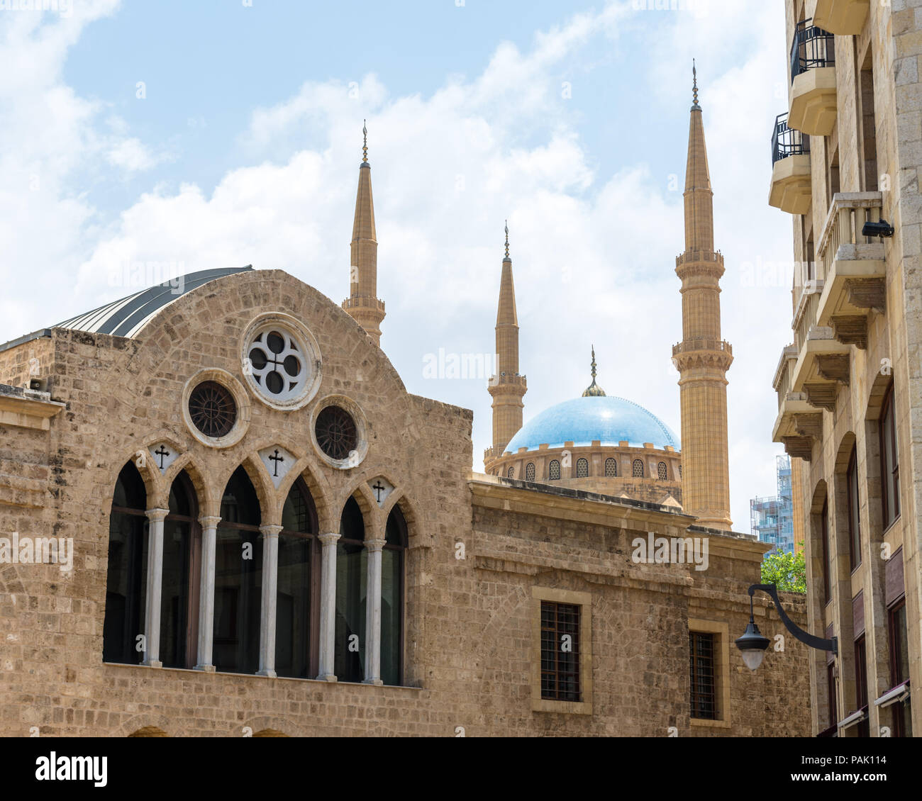 Saint Georges Orthodox cathedral and Mohammad al-Amin mosque in ...