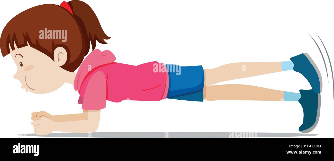 A girl plank exercise illustration Stock Vector Image & Art - Alamy