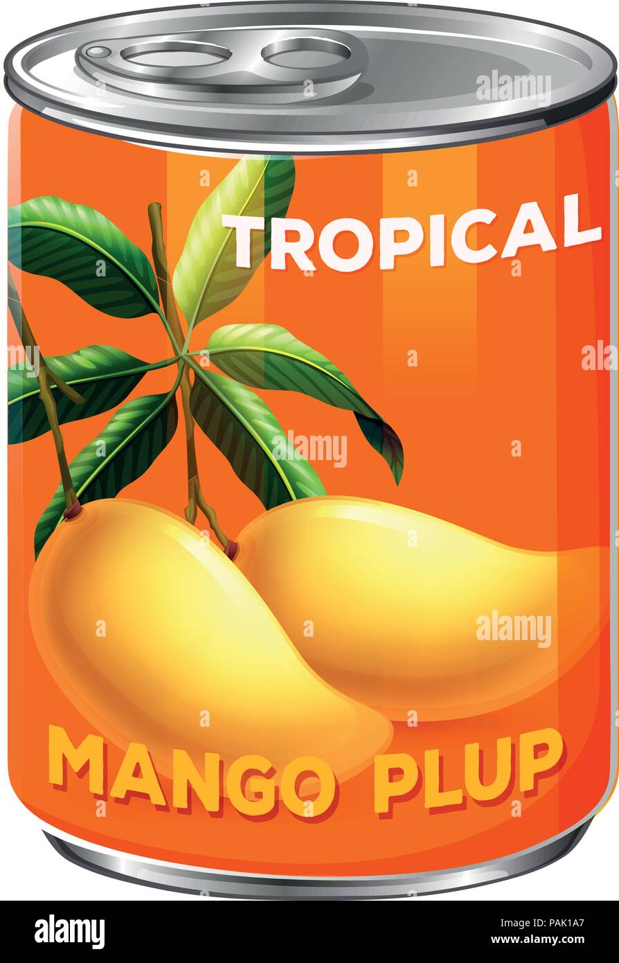 A tin of mango plup illustration Stock Vector Image & Art - Alamy