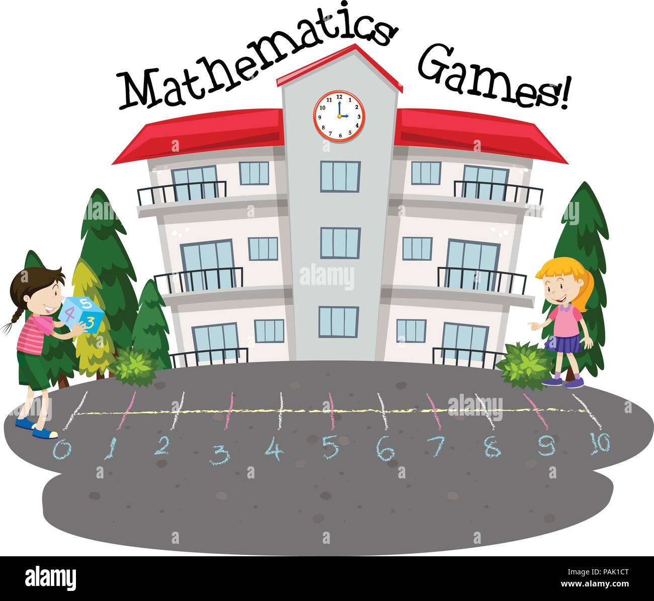Students Playing Mathematics Games illustration Stock Vector Image ...