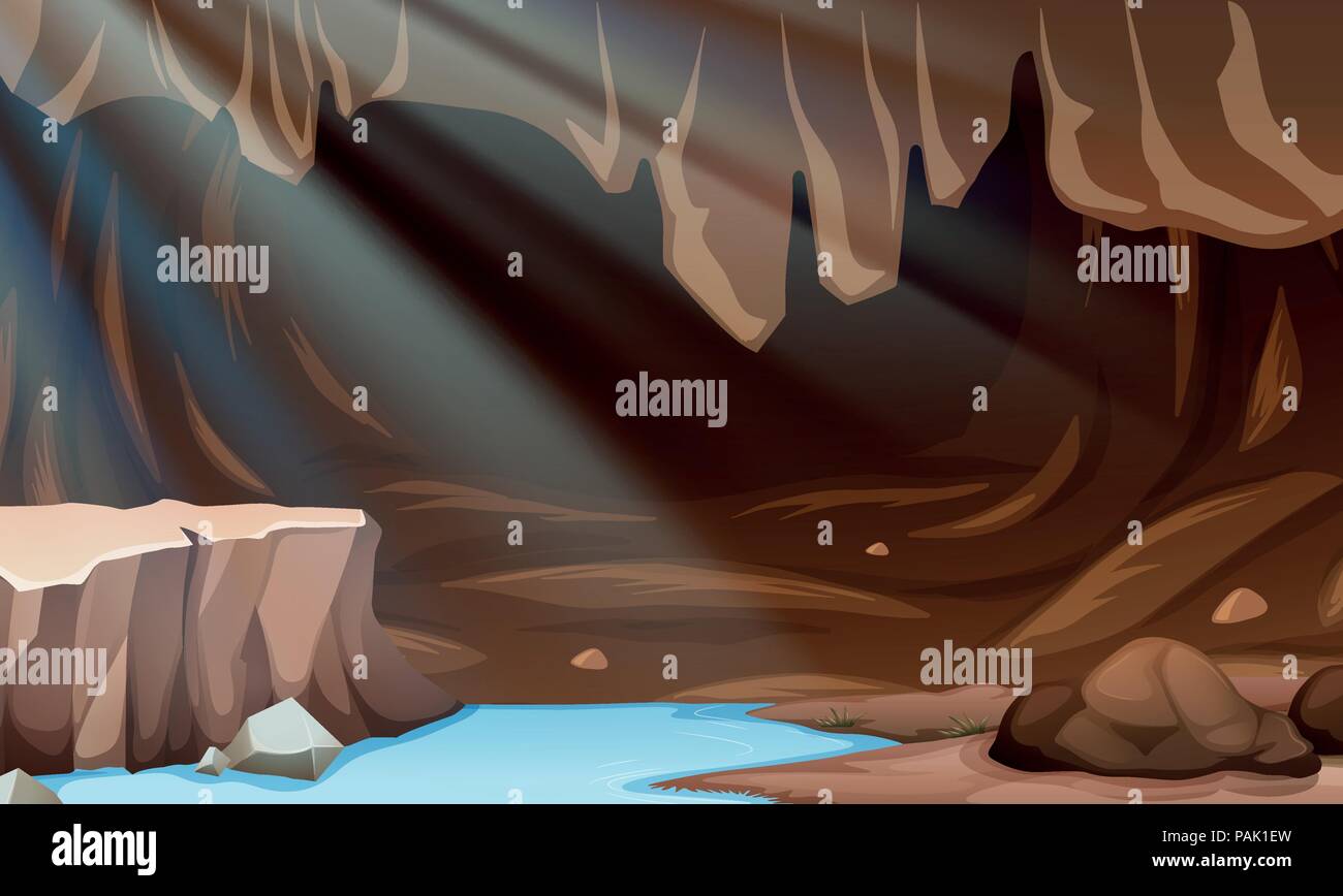 A beautiful cave landscape illustration Stock Vector Image & Art - Alamy