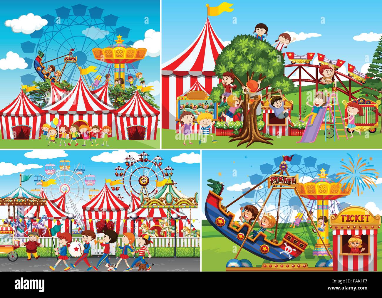 A set of carnival fun fair illustration Stock Vector Image & Art - Alamy