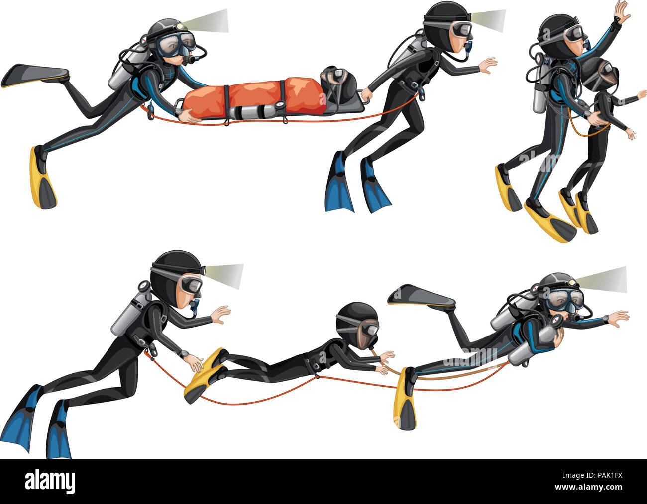 Rescue divers Stock Vector Images - Alamy