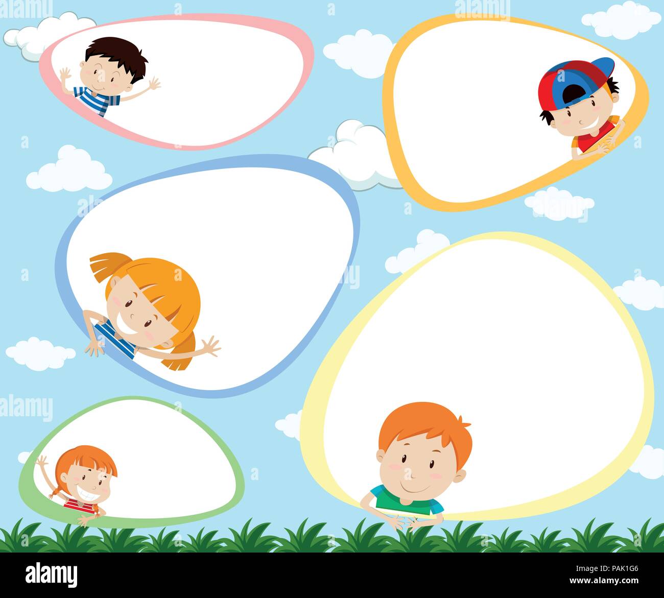 A Template with Happy Kids illustration Stock Vector Image & Art - Alamy