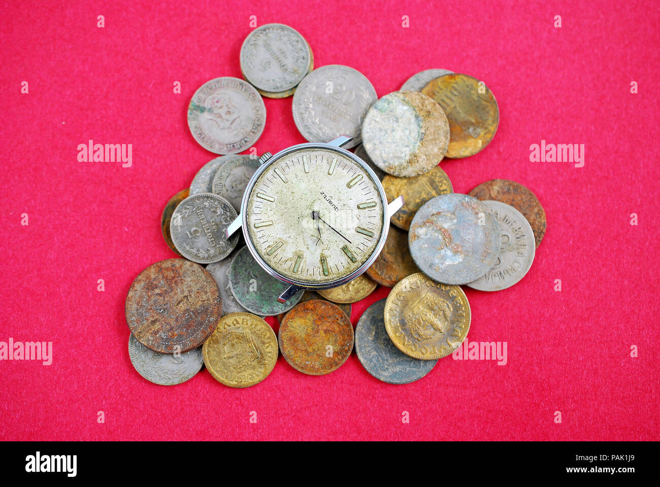 Antique clock coins on hi-res stock photography and images - Alamy