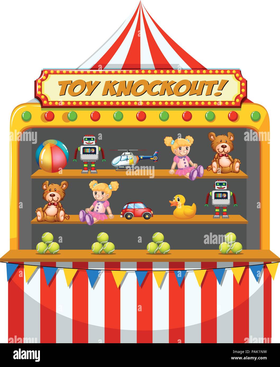 A funfair stall on white background illustration Stock Vector Image ...