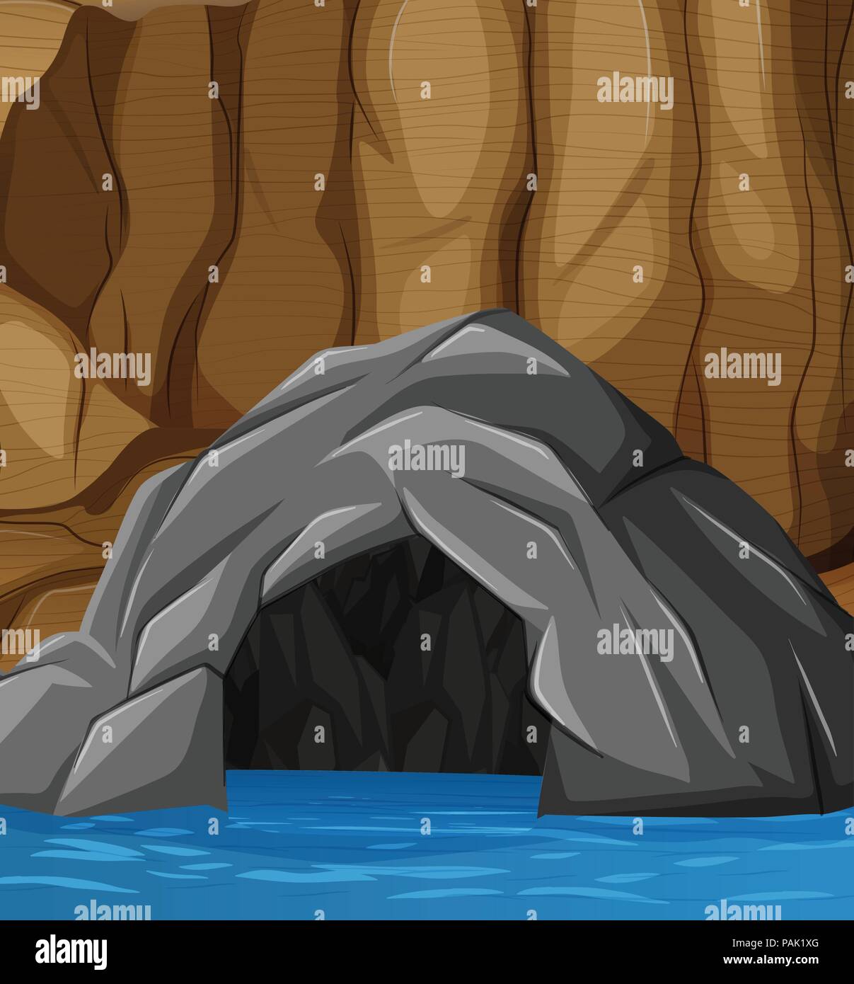 Natural flooded cave entrance illustration Stock Vector Image & Art - Alamy