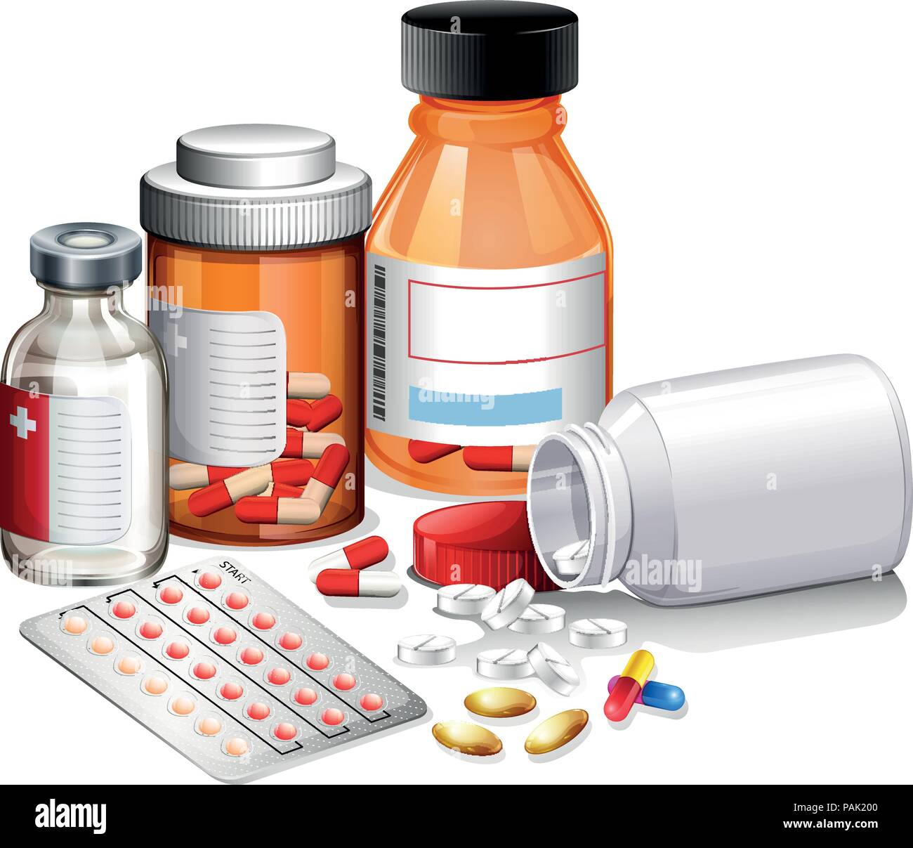 A set of medicine and prescription illustration Stock Vector Image ...