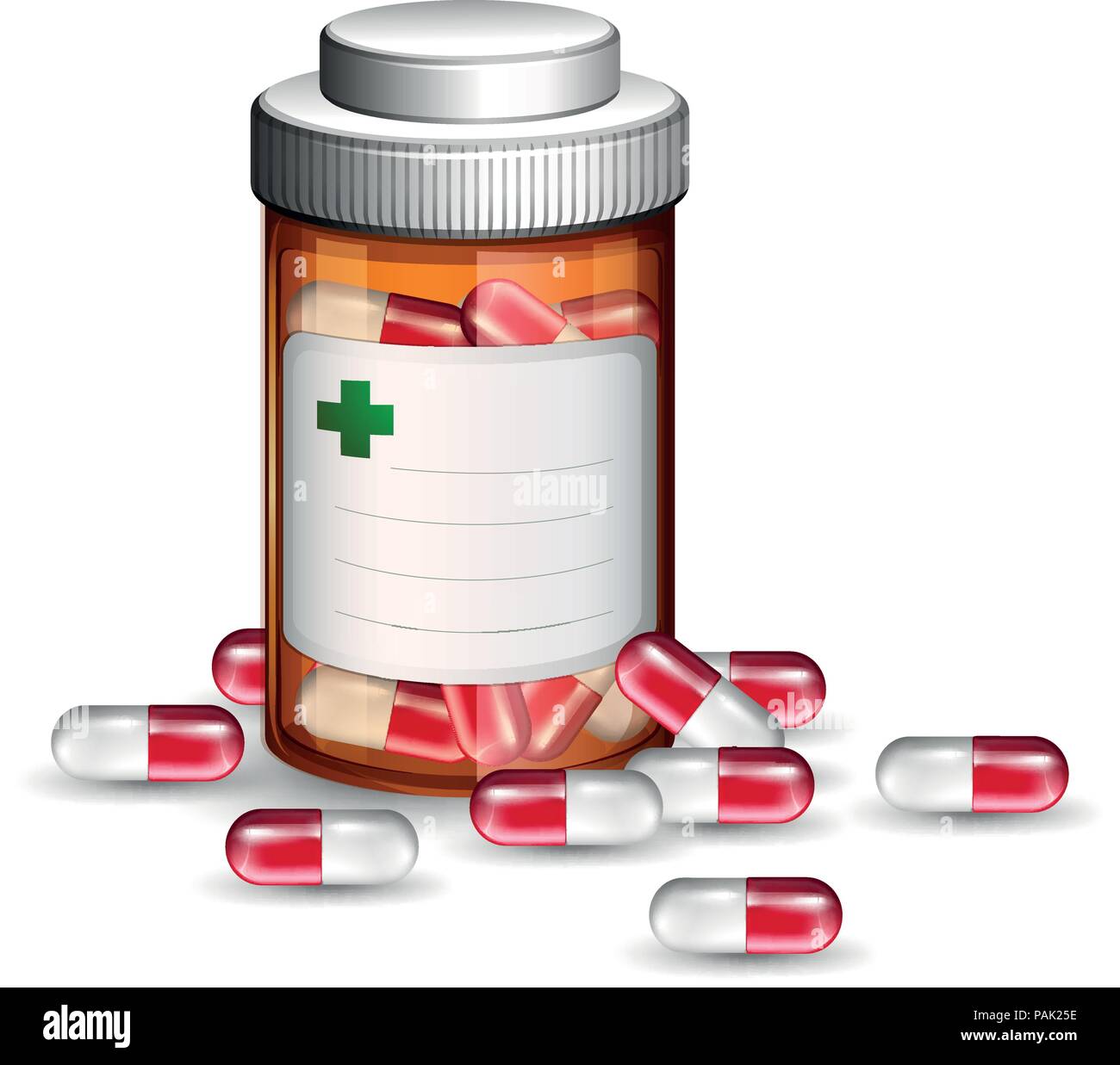 Container of medicine capsules illustration Stock Vector Image & Art ...