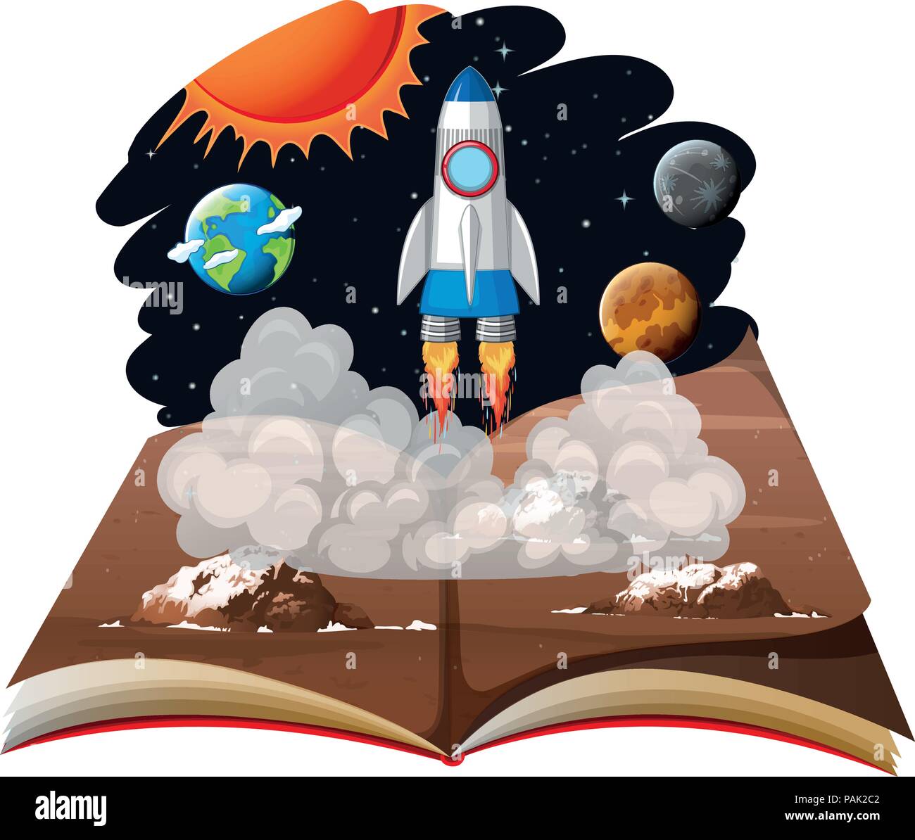 A pop up book space scene illustration Stock Vector Image & Art - Alamy