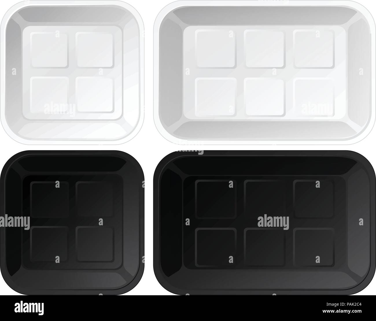 Set of empty plastic trays illustration Stock Vector Image & Art - Alamy