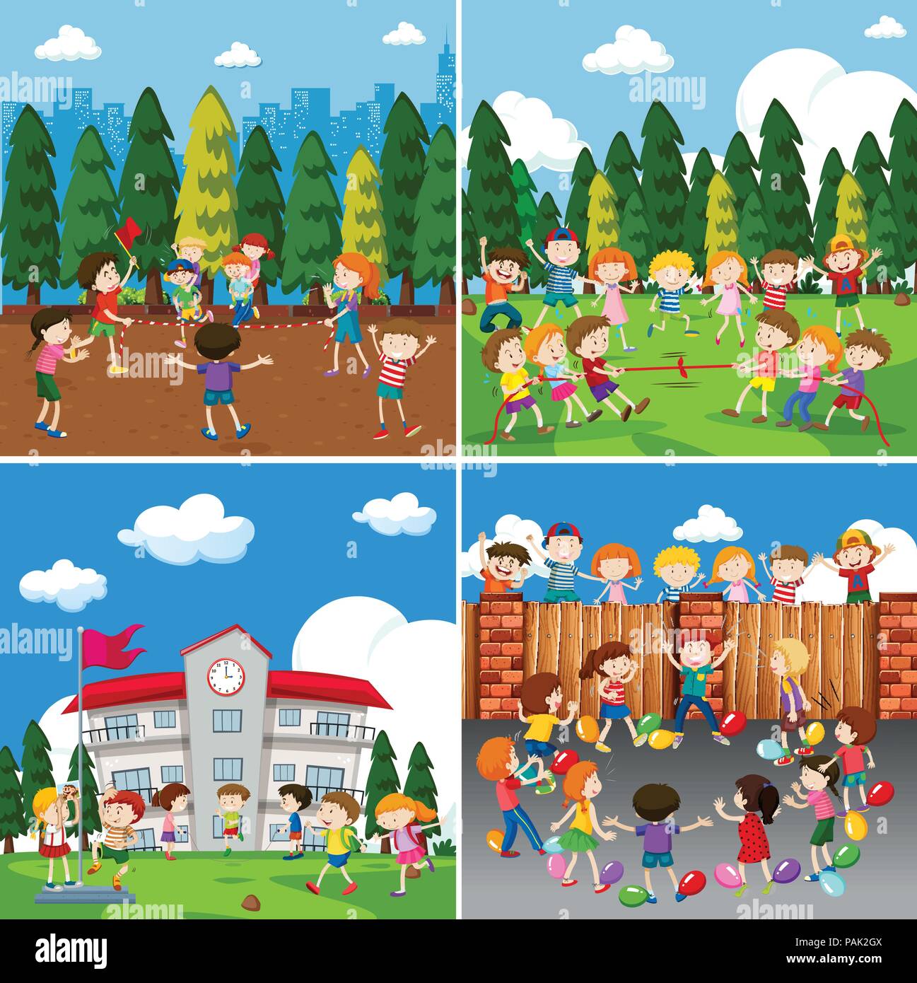 A set of children doing activity illustration Stock Vector Image & Art ...