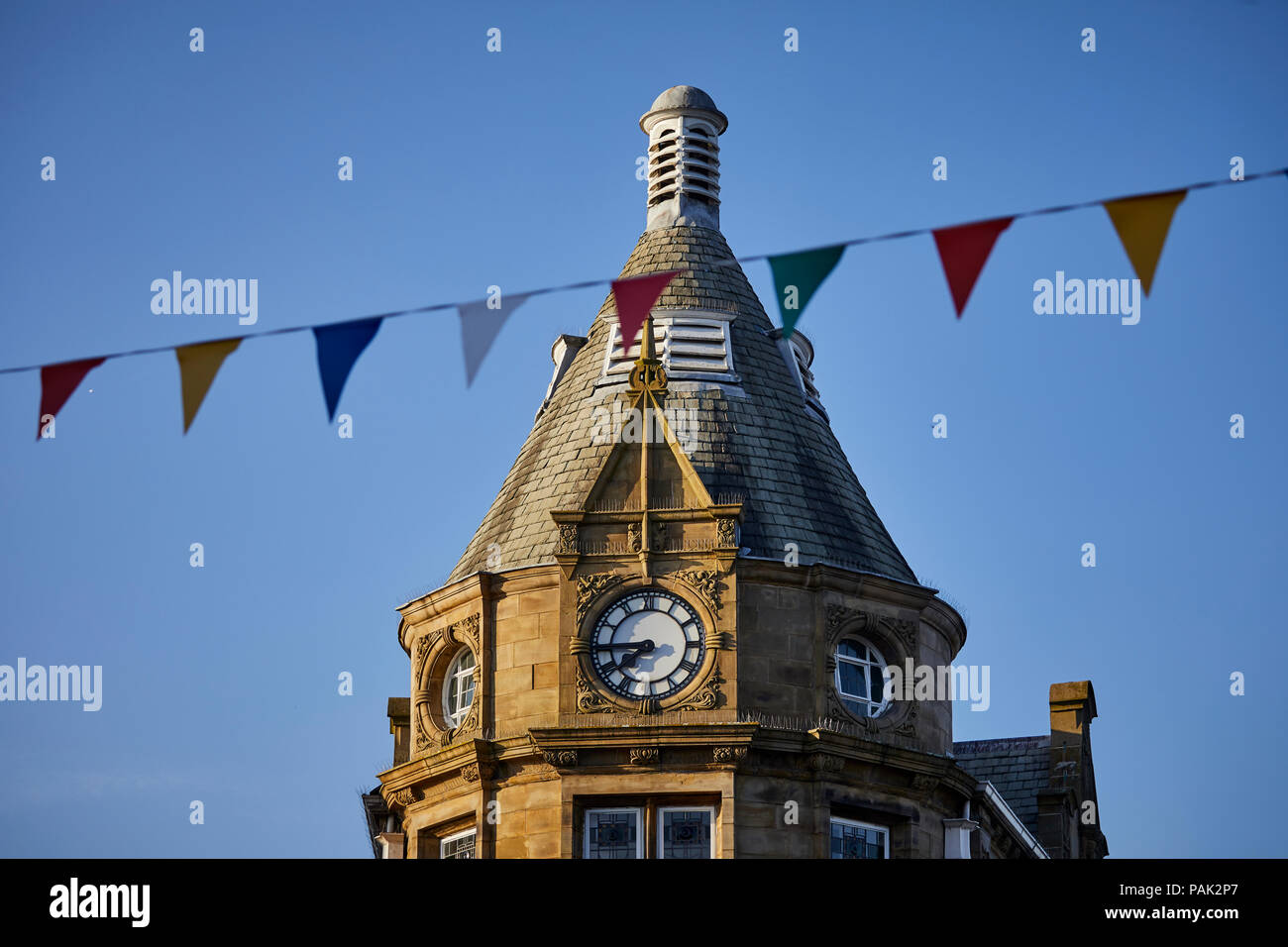 Clitheroe Borough of Ribble Valley Lancashire The town centre framed by ...