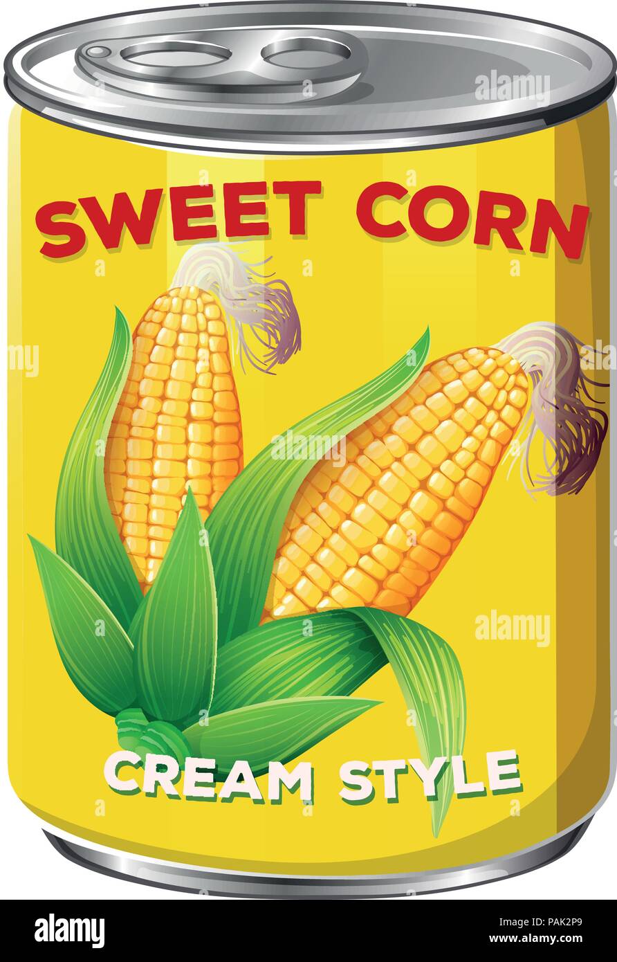 A tin of sweet corn cream style illustration Stock Vector Image & Art ...