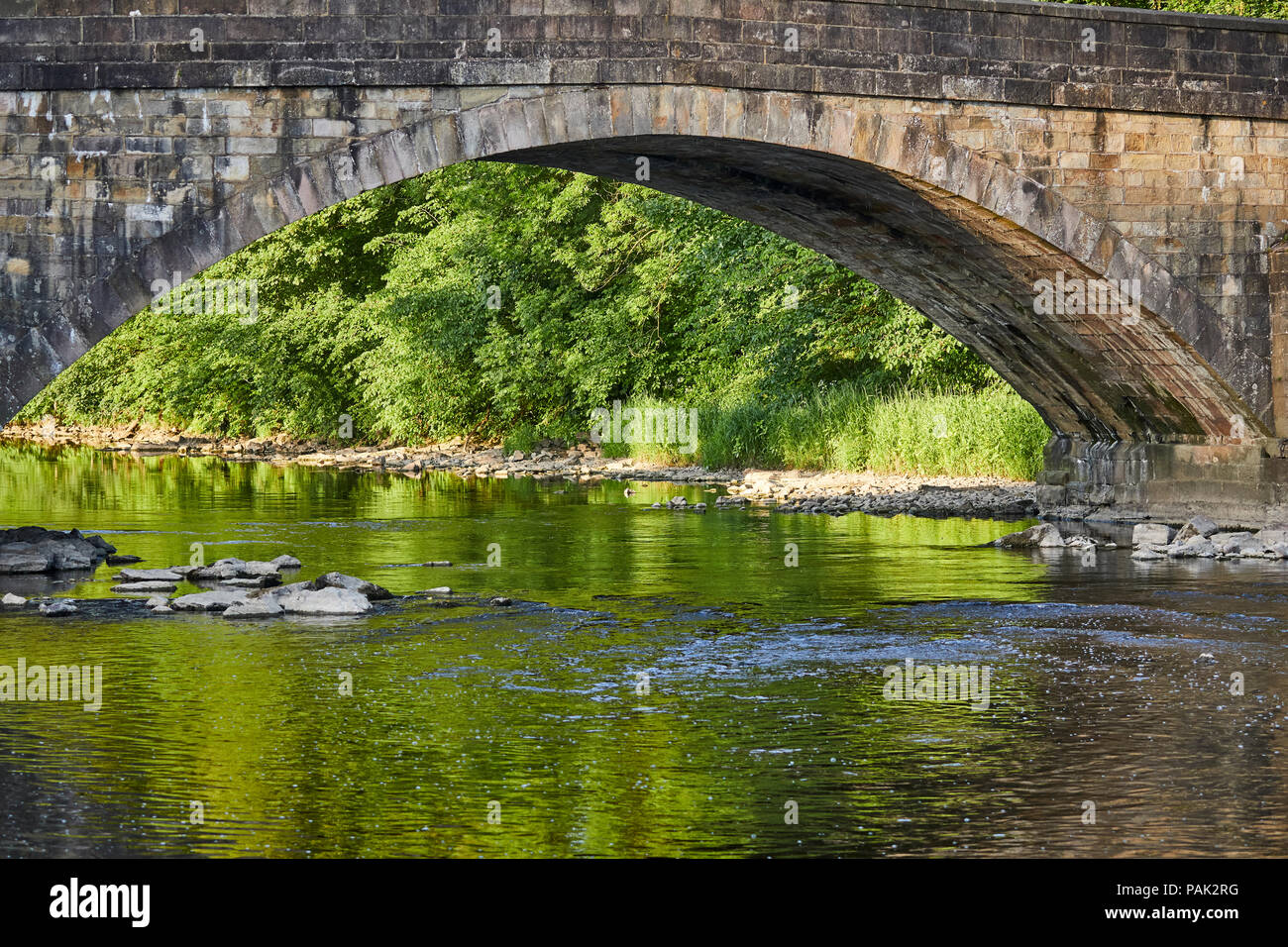 Clitheroe Borough of Ribble Valley Lancashire, Edisford Bridge with the ...