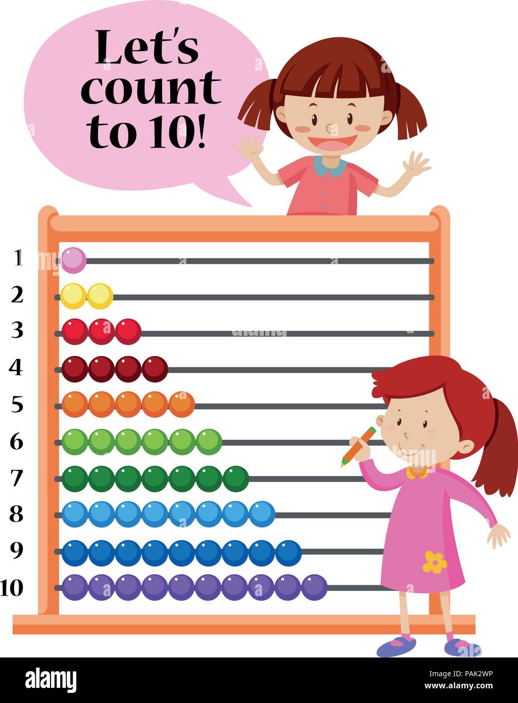 Lets count to 10 abacus concept illustration Stock Vector Image & Art ...