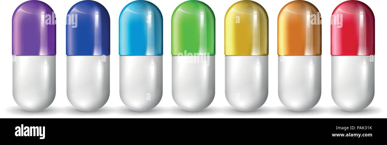 A set of colourful capsules illustration Stock Vector Image & Art - Alamy