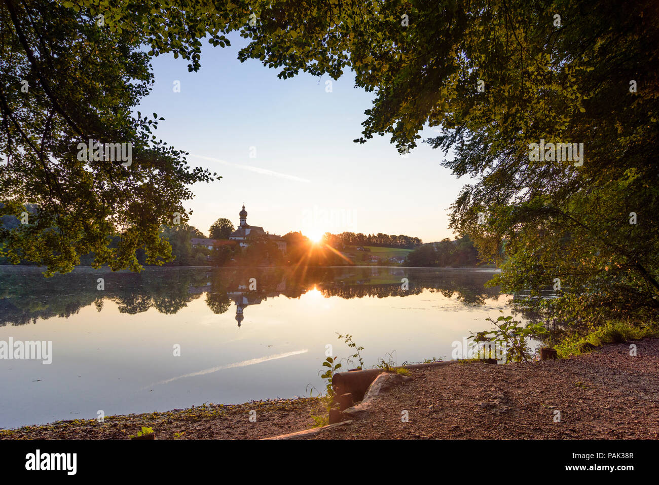 Anger: Höglwörth Abbey, lake in Germany, Bayern, Bavaria, Oberbayern ...