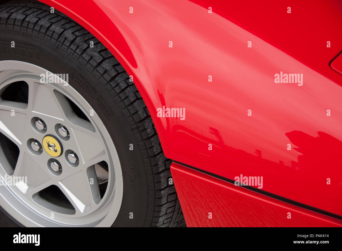Close up section of a red Ferrari sports car Stock Photo - Alamy