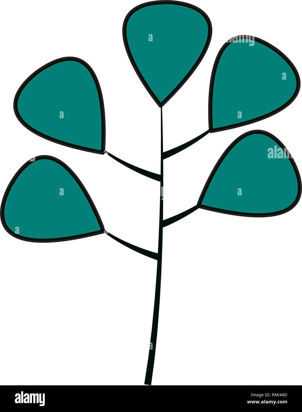 color branches plant exotic leaves style Stock Vector Image & Art - Alamy