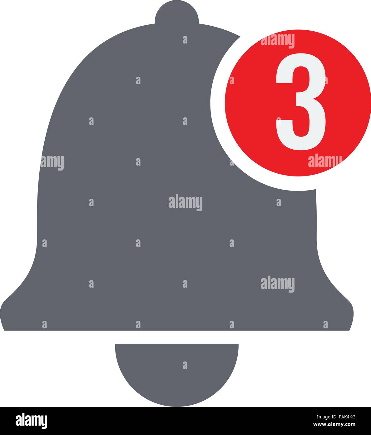 Notification bell icon for incoming inbox message. Application button ...