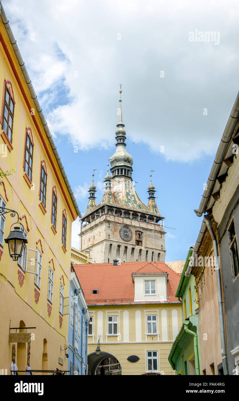 Sighisoara Clock Tower and other beautiful historic buildings in this ...