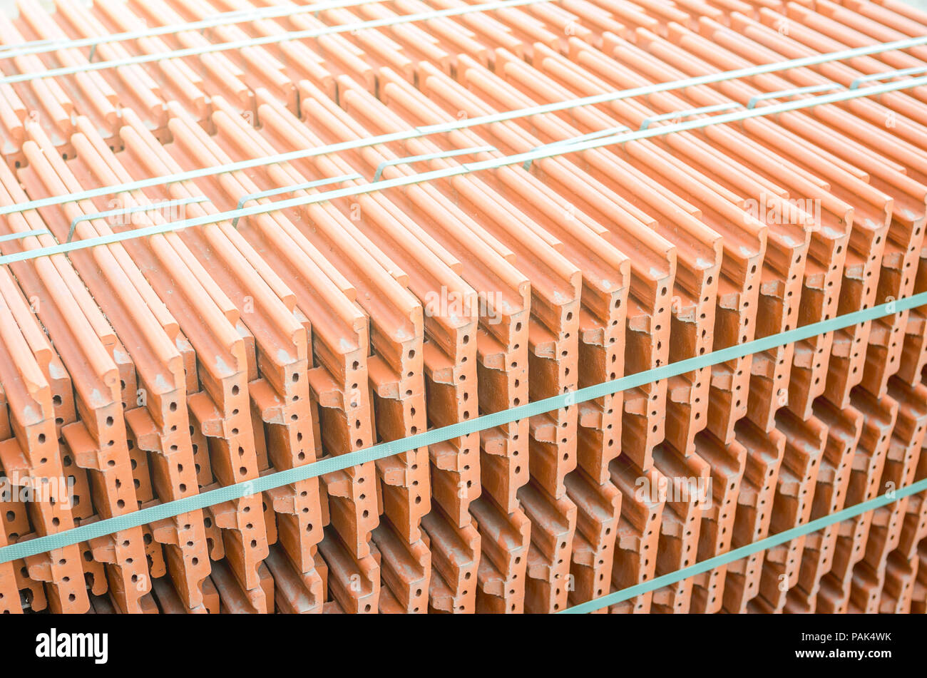 Ceramic tiles in a stack on a construction site with a brand new look ...