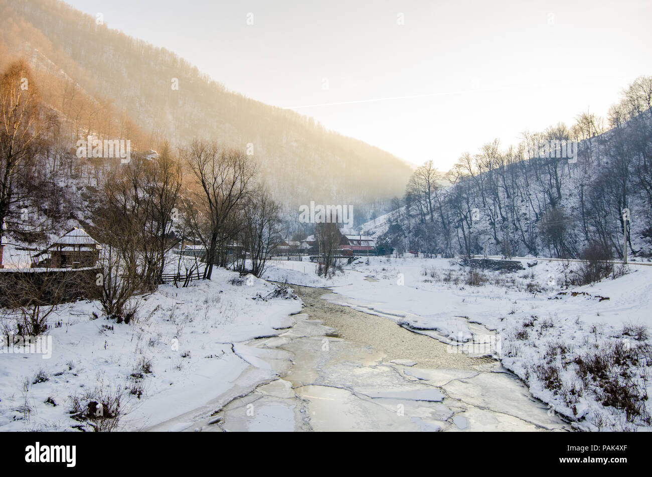 Stream running through village hi-res stock photography and images - Alamy