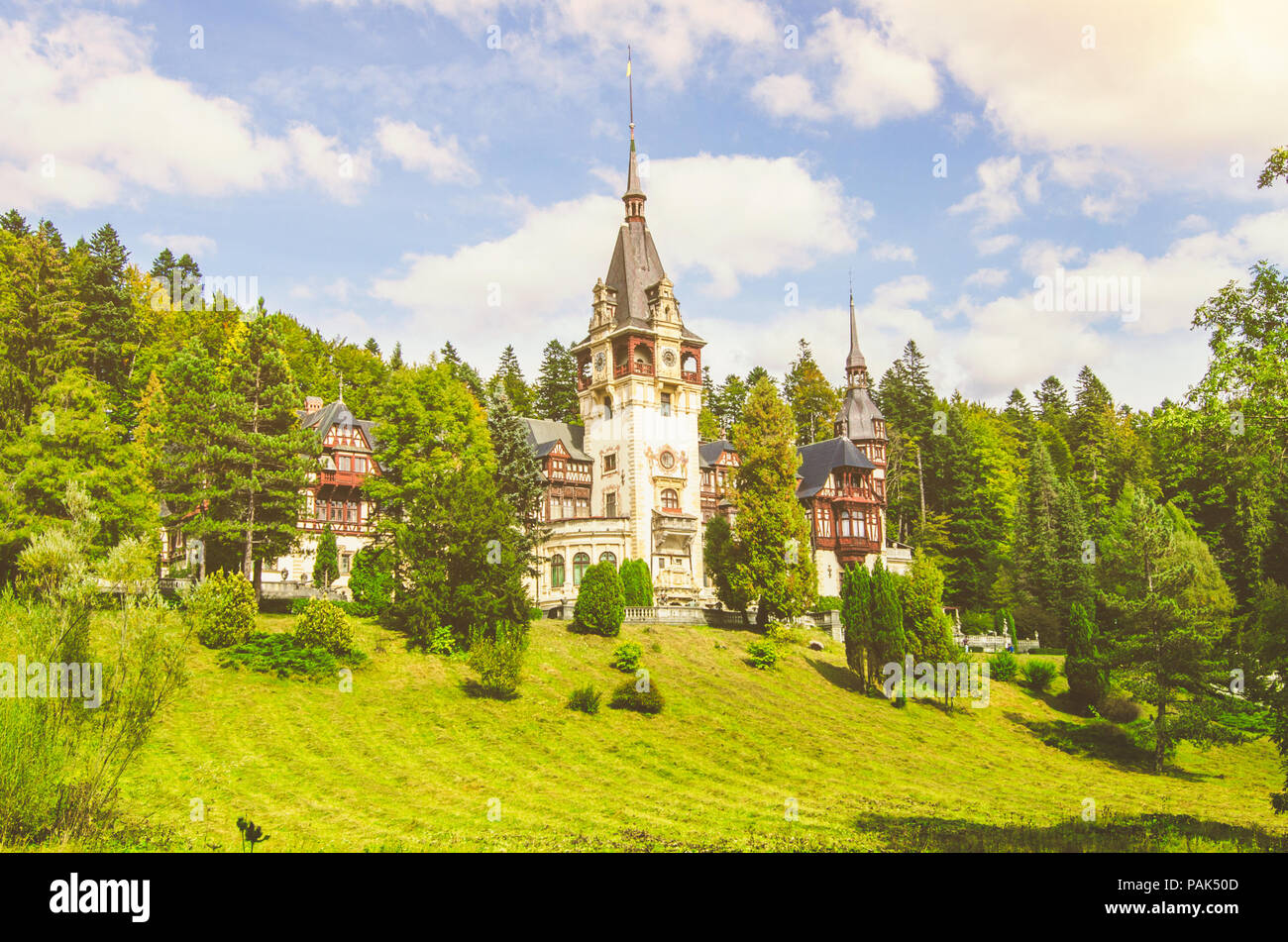 Peles Castle in Romania built during the 19th century by the Royal ...