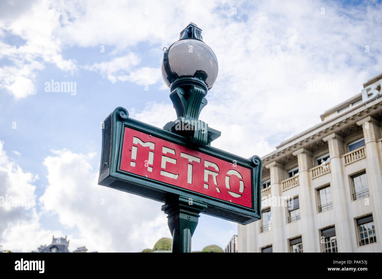 Paris Metro station post with a beautiful art nouveau design for one of ...