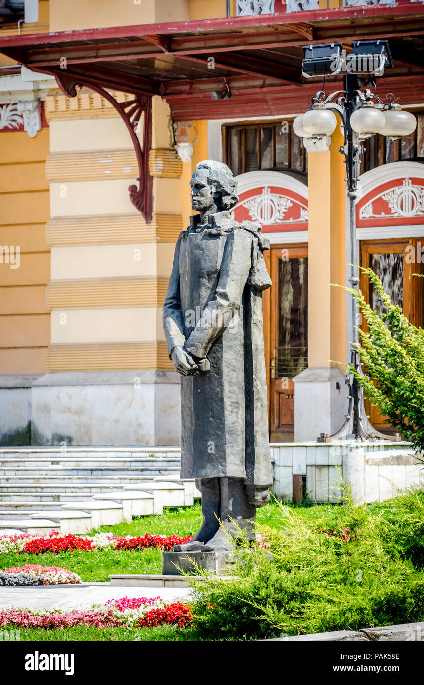 Statue of Mihai Eminescu, national Romanian poet famous for his ...