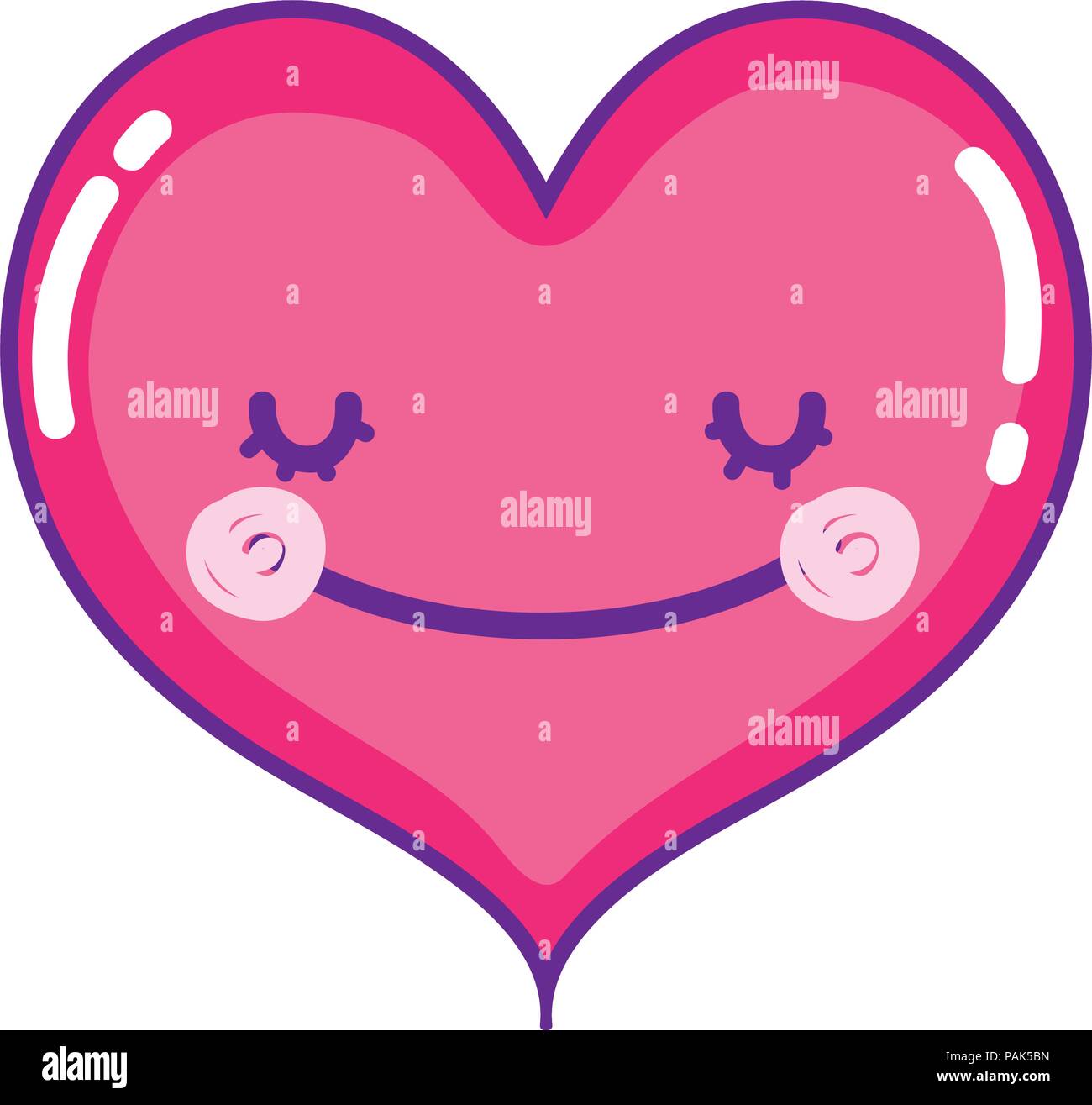 kawaii happy heart cute love Stock Vector Image & Art - Alamy