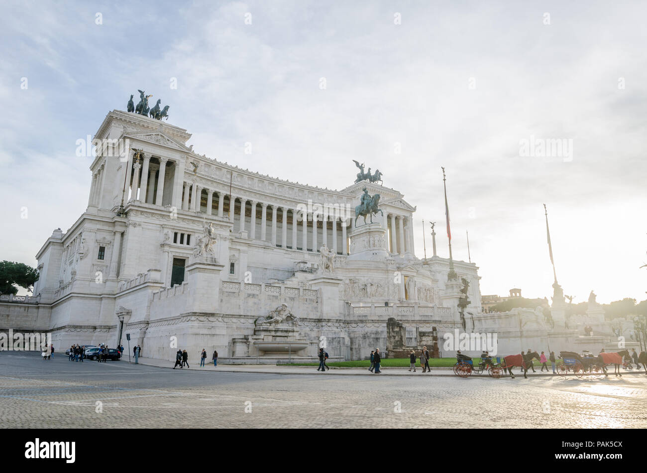 ROME, ITALY - 1 December 2015: Mausoleum of Emmanuel Vittorio Due II ...