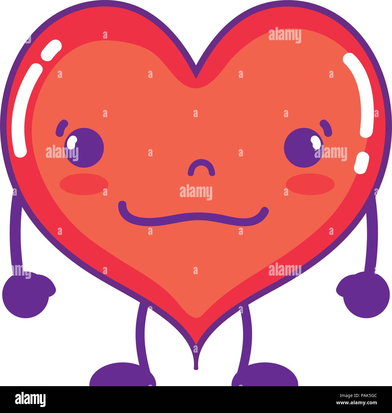 kawaii curious heart with arms and legs Stock Vector Image & Art - Alamy