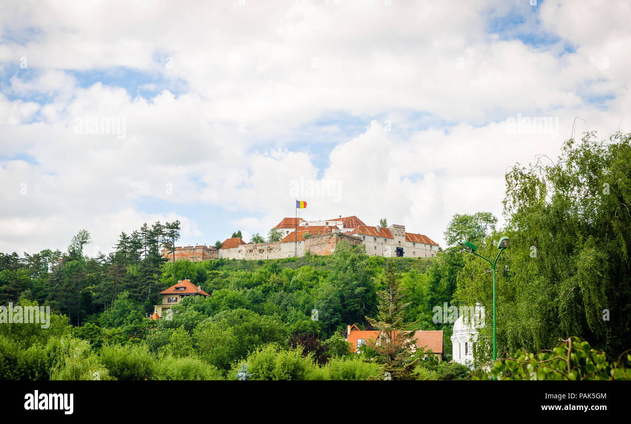 MEdieval fortress of Brasov walls in Transylvania region of Romania ...