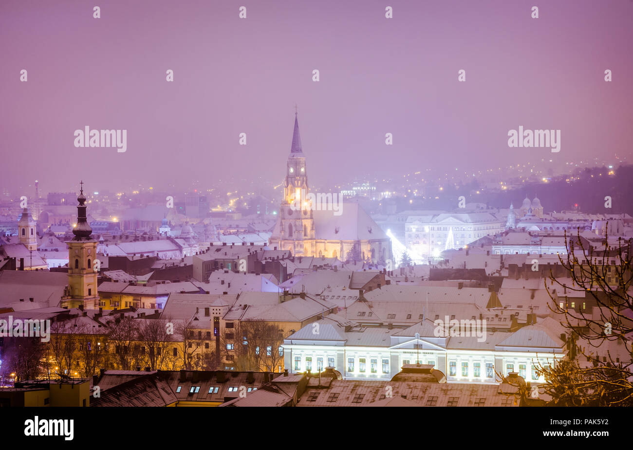 Old city of Cluj-Napoca wich is the European Youth Capital and The ...