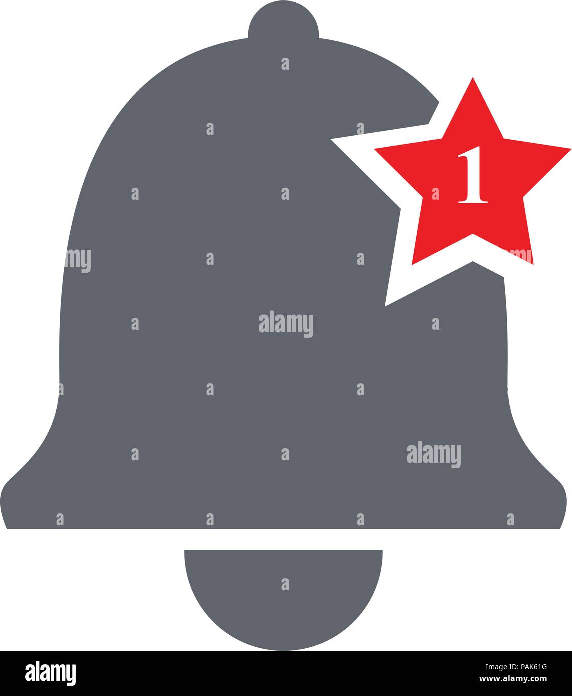 Notification bell icon for incoming inbox message. Application button ...