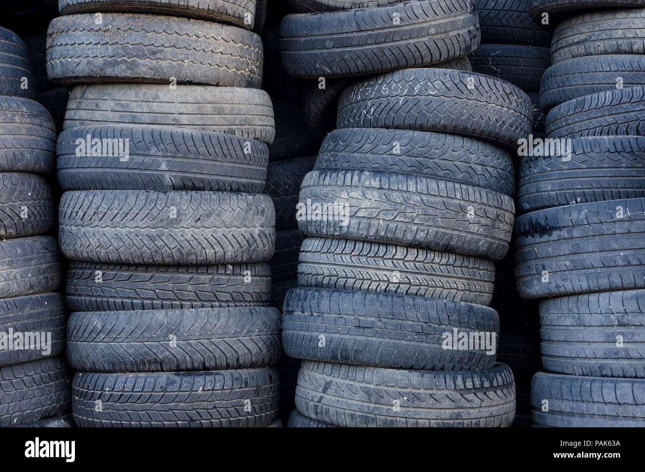 Tyre stack in a close view Stock Photo - Alamy