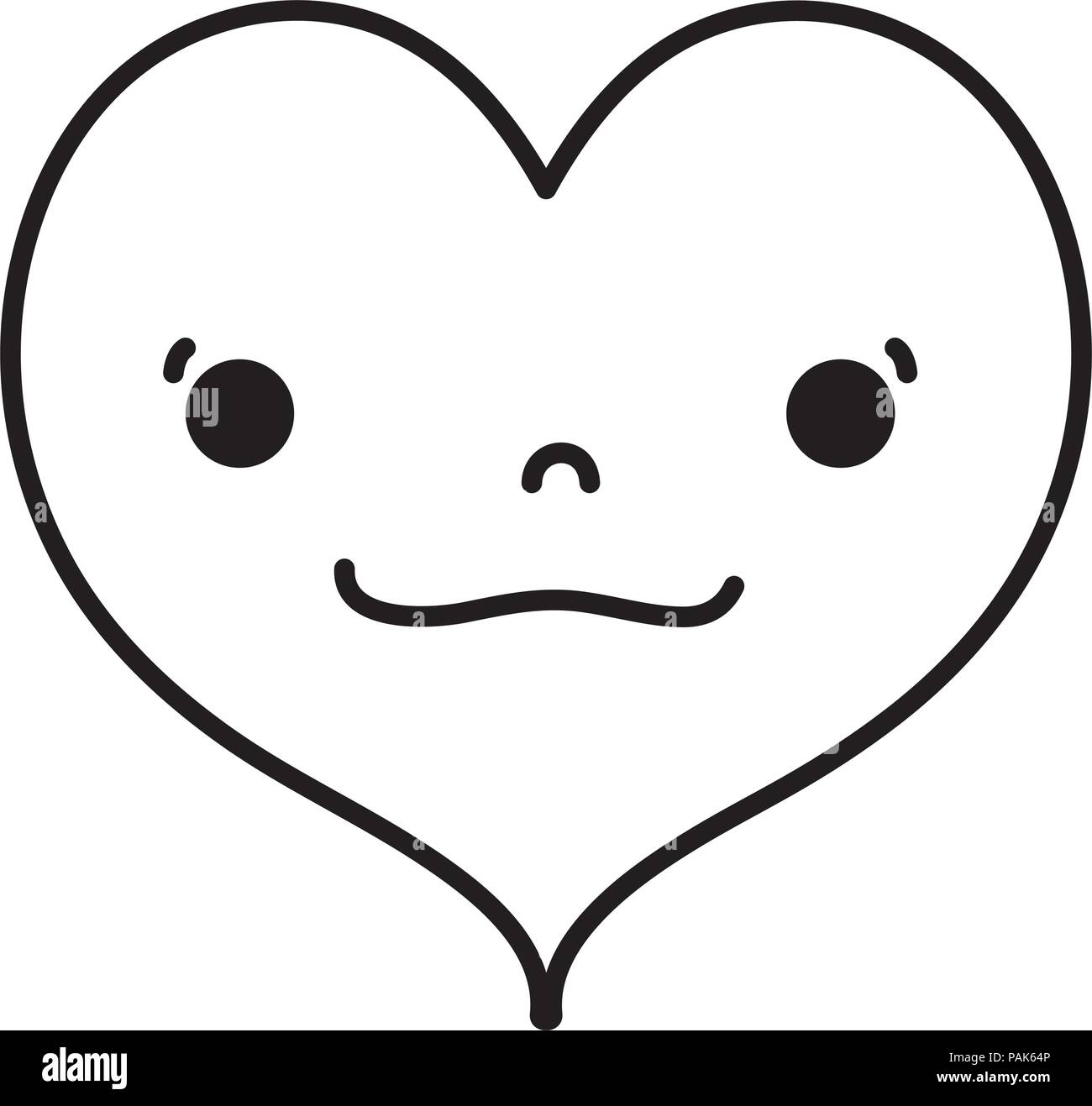 line kawaii curious heart cute love Stock Vector Image & Art - Alamy