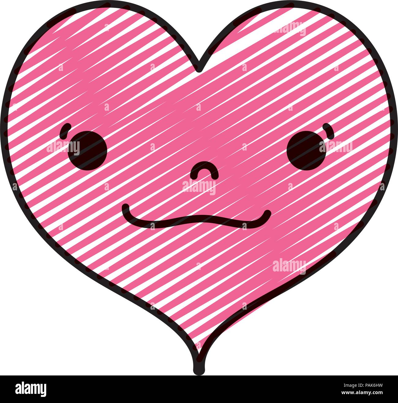 doodle kawaii curious heart cute love Stock Vector Image & Art - Alamy