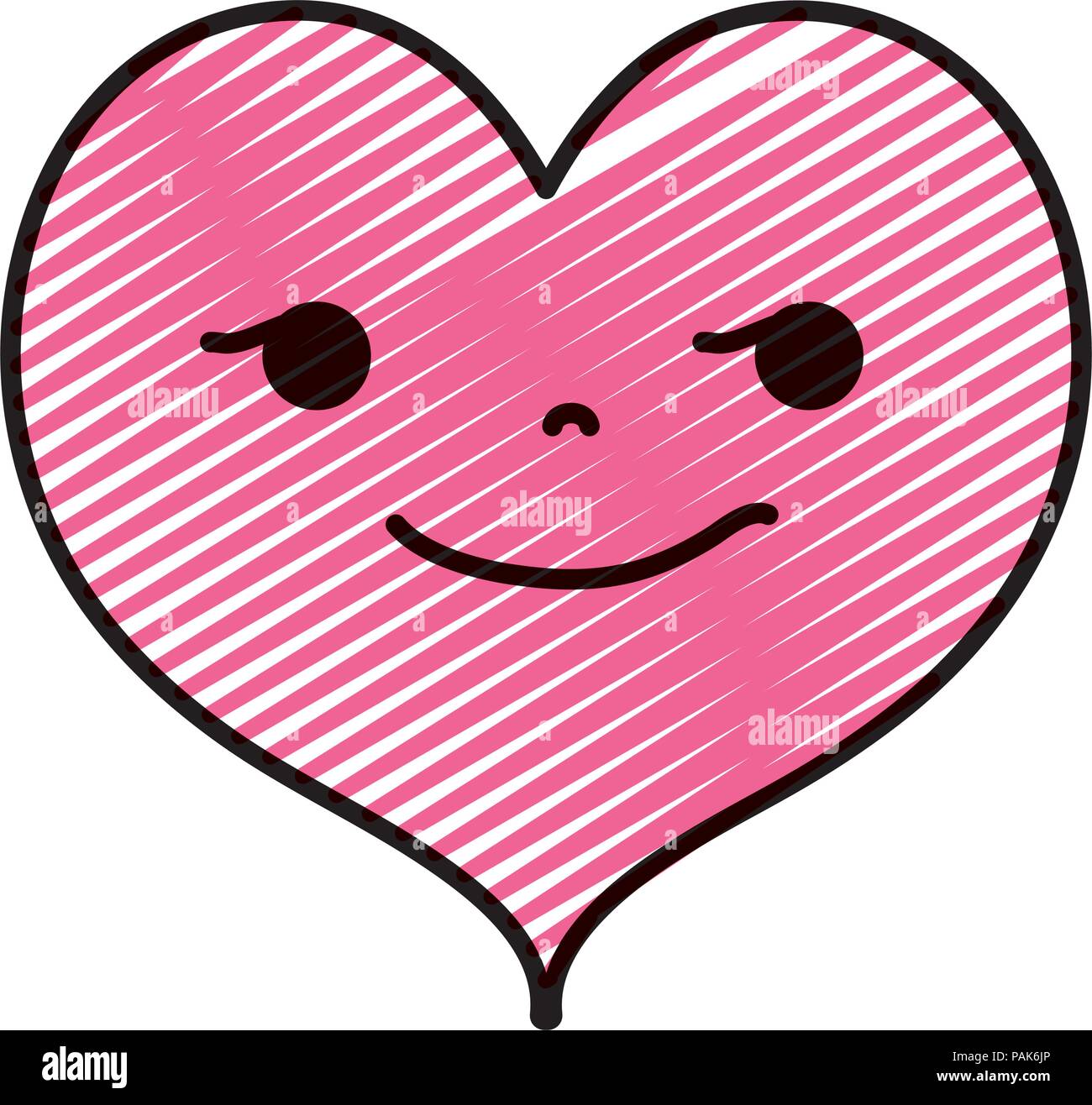 doodle kawaii rogue heart cute love Stock Vector Image & Art - Alamy