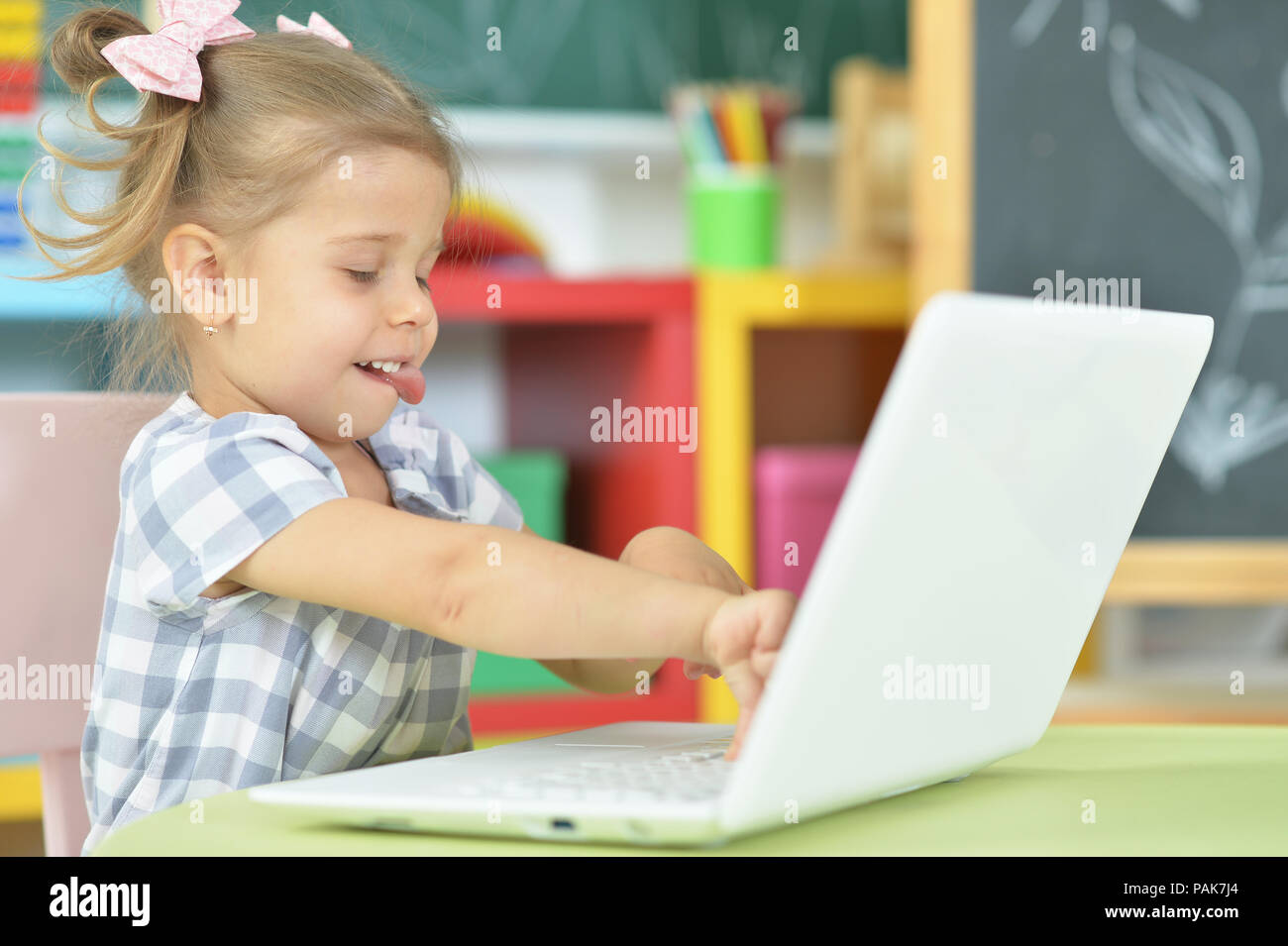 Curious little girl Stock Photo - Alamy